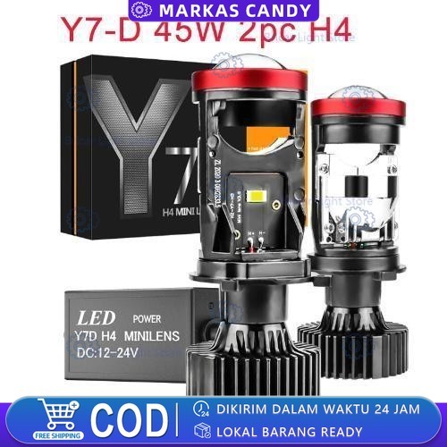 Jual Y7-D 45W 2pc H4 LAMPU LED MOBIL MOTOR H4 MINI PROJECTOR PROJIE Y7D ...