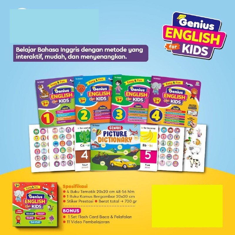 Jual ziyadbooks official Genius English For Kids 40 hari jago buku belajar bahasa inggris anak ...