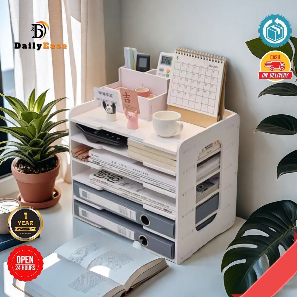 Jual DailyEase - Rak Meja Multi Sekat Desk Organizer Untuk File Map Kalender Berkas Dekorasi ...