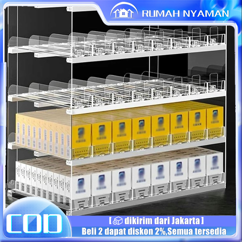 Jual 6 Pcs RAK PUSHER ROKOK ACRILIK BENING OTOMATIS DISPLAY MINIMARKET ...