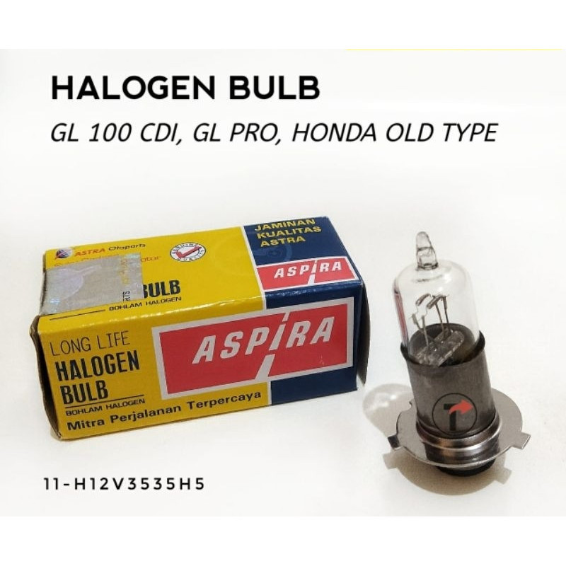 Jual Bohlam lampu depan halogen motor GL 100 CDI, GL Pro, GL max, honda ...
