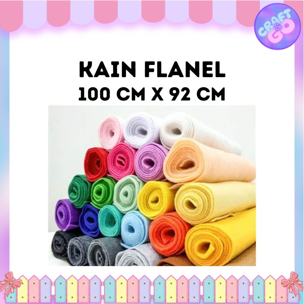 Jual Kain Flanel METERAN Polyester Felt | Shopee Indonesia