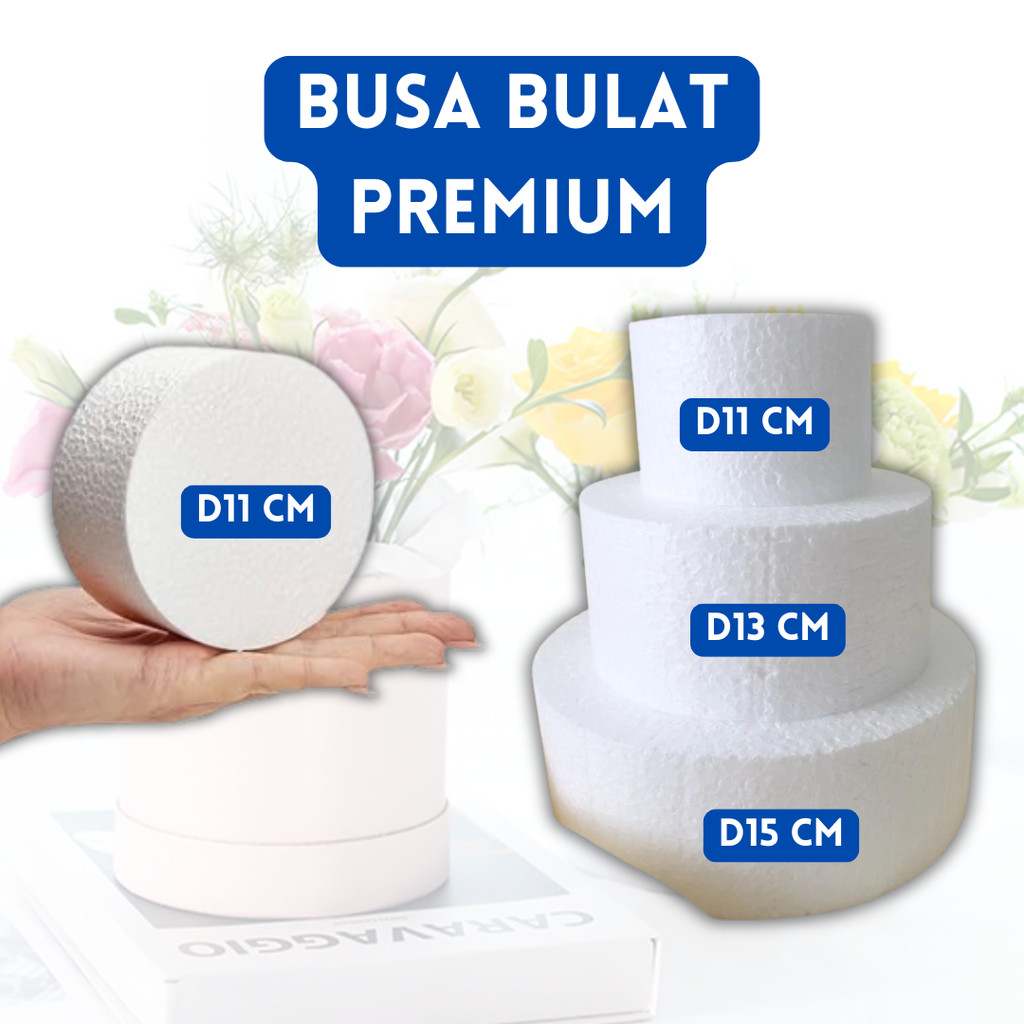 Jual Styrofoam Bulat tebal 5 CM dummy cake busa buket bunga kualitas ...