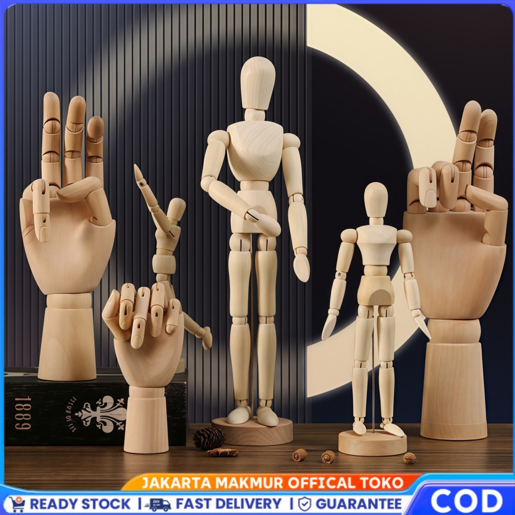 Jual Manekin Kayu Manekin Tangan Pajangan Action Figure Hiasan Meja ...