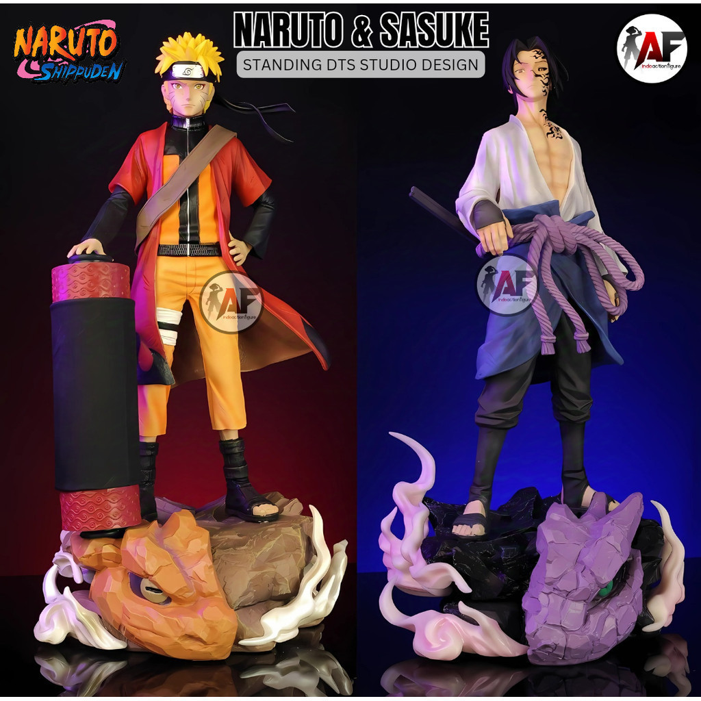 Jual Statue Action Figure Uzumaki Naruto & Uchiha Sasuke Standing DTS x ...