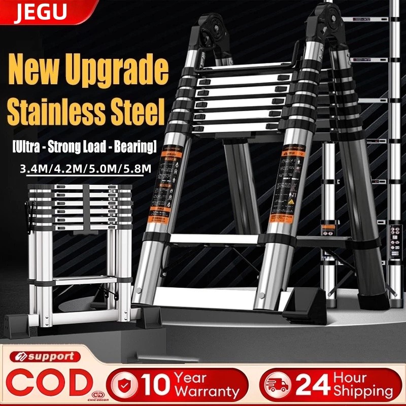Jual Garansi 3 Tahun-JEGU Tangga Lipat Aluminium Tangga Teleskopik ...