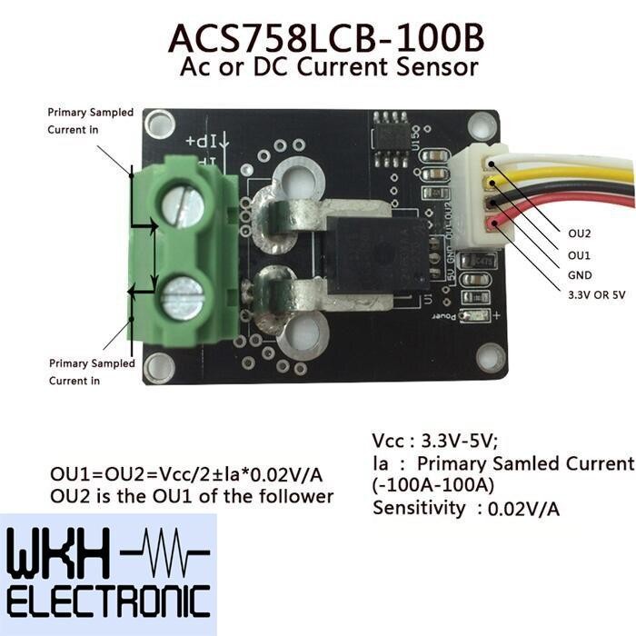 Jual DV83...!!! Modul ACS758 100A AC DC Linear Hall RC Arduino Current ...