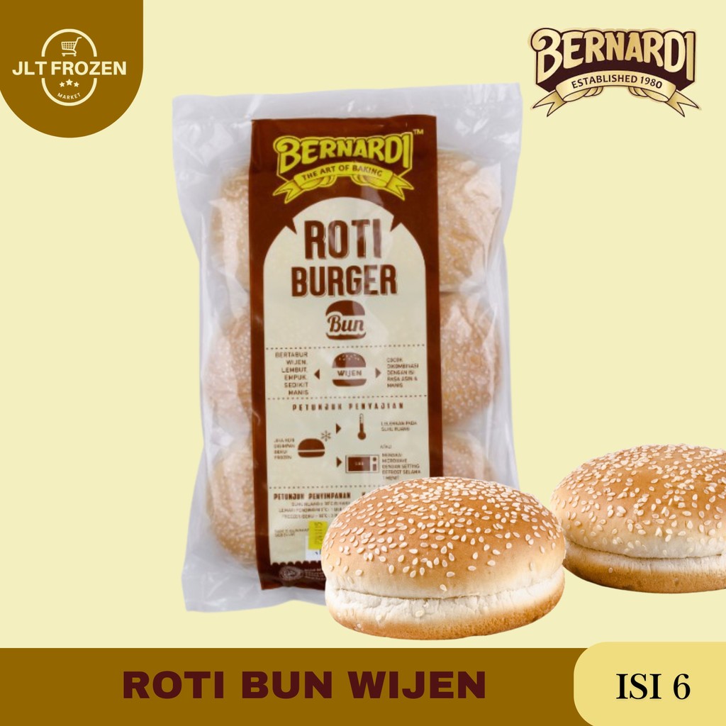 Jual Roti Bun Burger Polos Bernardi / Burger Wijen isi 6 [330g]/ Roti ...
