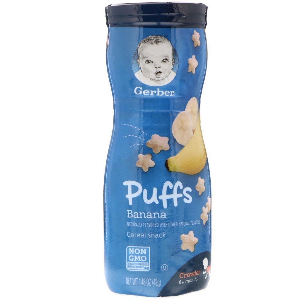 Jual Gerber, Puffs Cereal Snack, 8+ Months, Banana, 1.48 oz (42 g ...