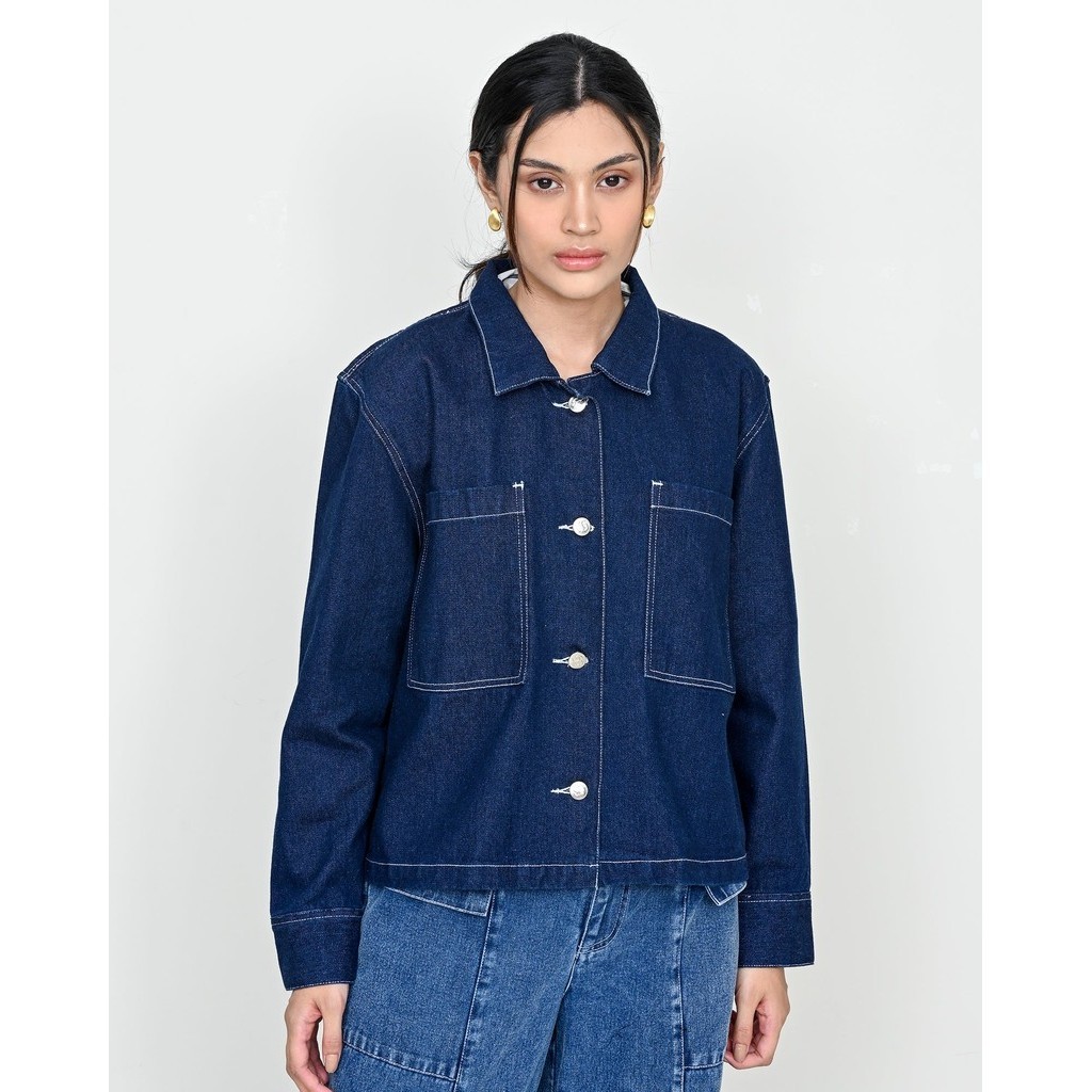 Jual Geulis.id x Paula Verhoeven / KNOX DENIM JACKET / JAKET DENIM WANITA | Shopee Indonesia