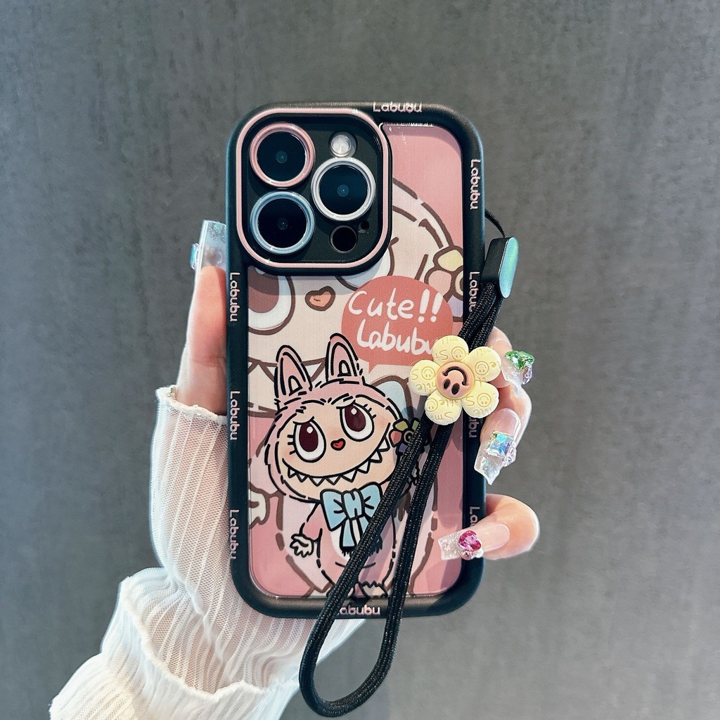 Jual [case+gelang]Case hp labubu iPhone 11 12 15 14 13 PlusProMax 8 ...