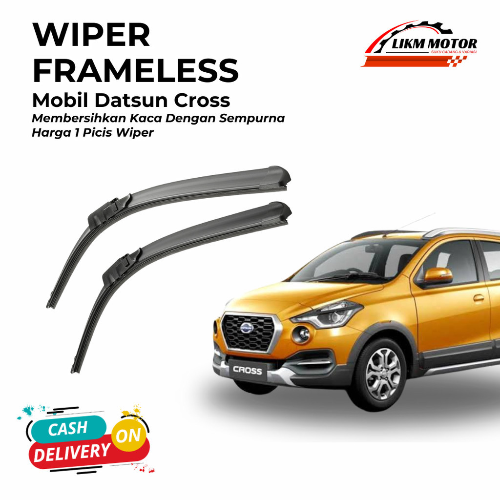 Jual Wiper Mobil Frameless Datsun Cross 1 Pcs Model Banana Karet Pembersih Kaca Depan | Shopee ...