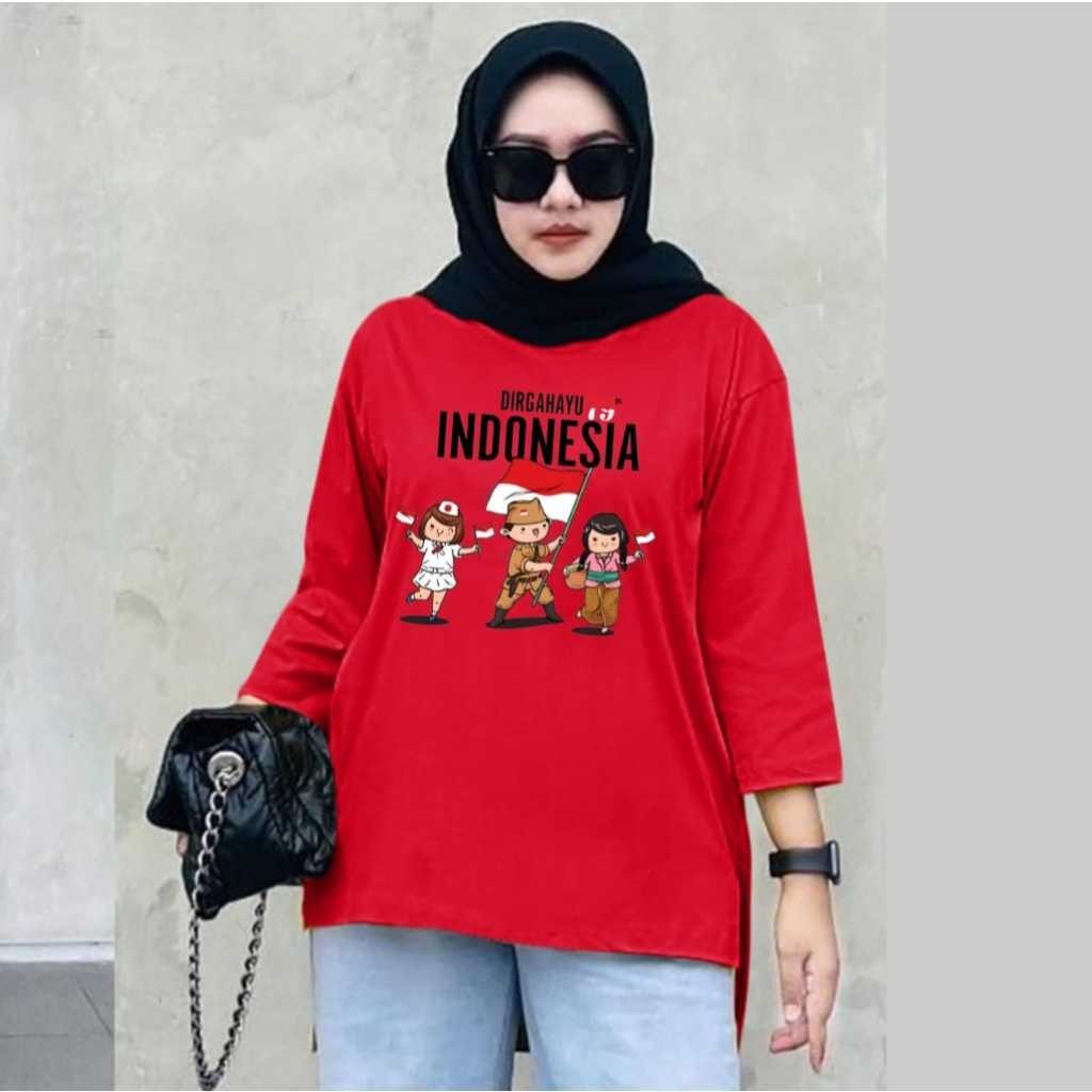 Jual Atasan Oversize Lengan 7/8 Gambar Pahlawan Kemerdekaan / Kaos ...