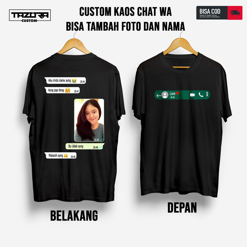 Jual T-shirt Kaos Baju KATA UNIK Custom WHATSAPP CHAT PACAR / kaos Distro Murah / kaos Keren ...