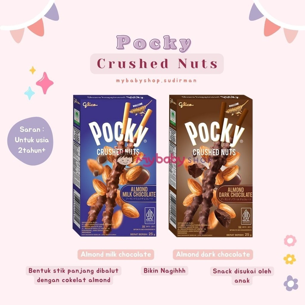 Jual Pocky Crushed Nuts Almond Dark Chocolate & Almond Milk Chocolate ...