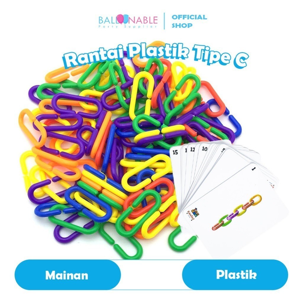 Jual 60pc Rantai Plastik Bentuk C Ukuran 3,5cm Warna Warni Mainan ...