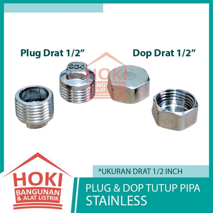 Jual PLUG DOP 1/2" STAINLESS 304 - Fitting End Cap Drat Dalam Luar 1/2 ...