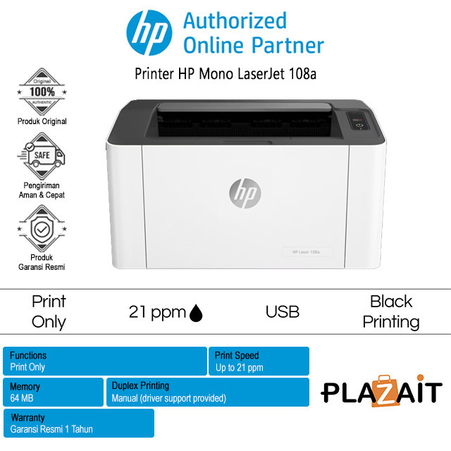 Jual Printer HP Mono LaserJet 108A – Print Only | Shopee Indonesia