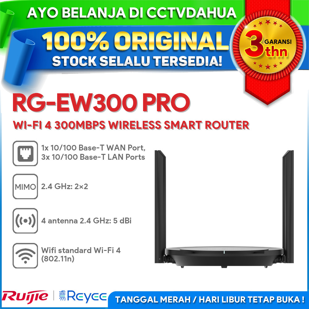 Jual RUIJIE REYEE RG-EW300 PRO WI-FI 4 300MBPS WIRELESS SMART ROUTER | Shopee Indonesia