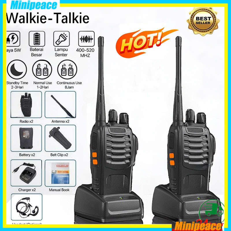 Jual Walkie Talkie 888S/Radio Komunikasi Walkie Talkie HT/Jauh 10km(Max) 2 Way Radio Walkie ...