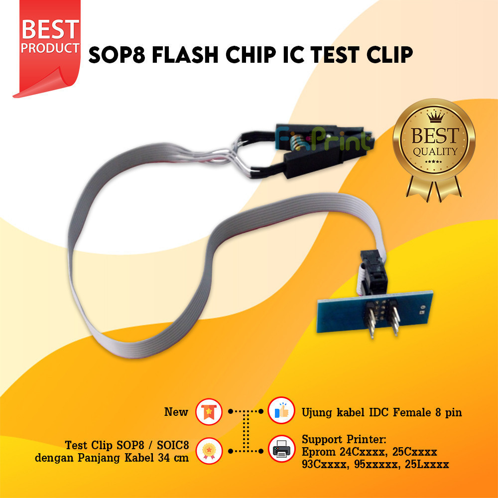 Jual SOIC8 SOP8 IC Flash Chip, IC Test Clip Socket IC BIOS Eeprom 24/25 ...