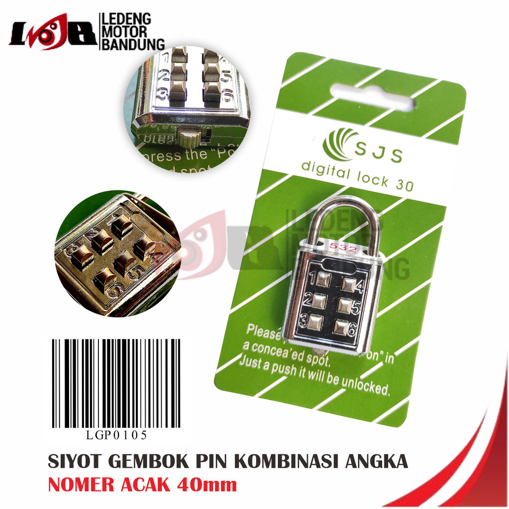 Jual Gembok Pin Kombinasi Angka Nomer Acak Besi 40mm | Shopee Indonesia