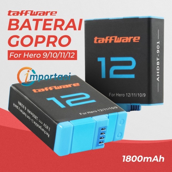 Jual Battery Pack for GoPro Hero 12 11 10 9 Rechargeable Baterai OEM ...