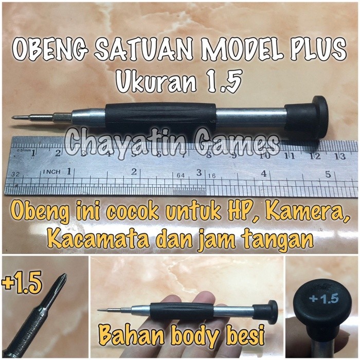 Jual Obeng Ponsel HP Satuan Model Plus Ukuran 1.5 Bahan Besi -AD87 ...