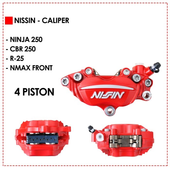 Jual BRT Nissin Caliper 4 Piston R25 -CB 25 - Ninja 250 - N-MAX Front ...