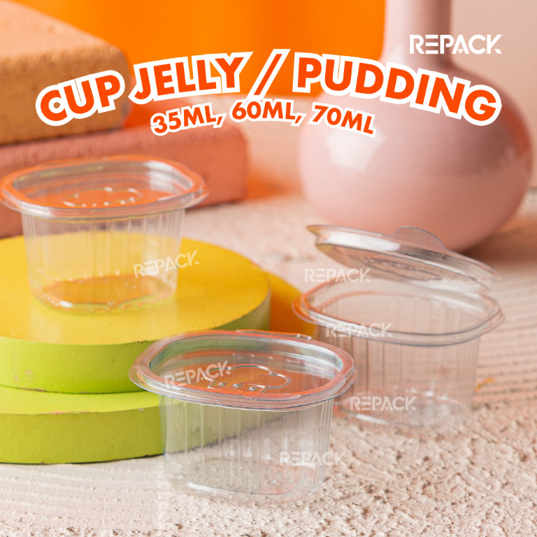 Jual CUP PUDING 35ML 60ML 70ML JELLY SAUS SAMBAL PUDDING DENGAN TUTUP ...