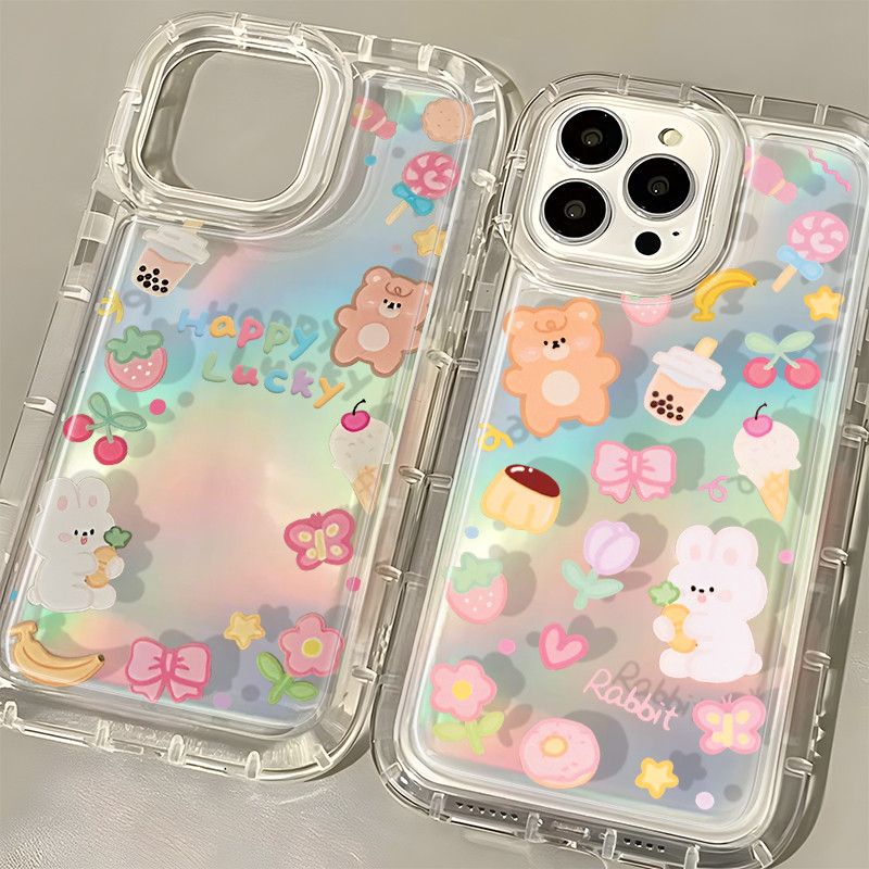 Jual kartun beruang Casing ponsel laser tahan guncangan kantung udara ...