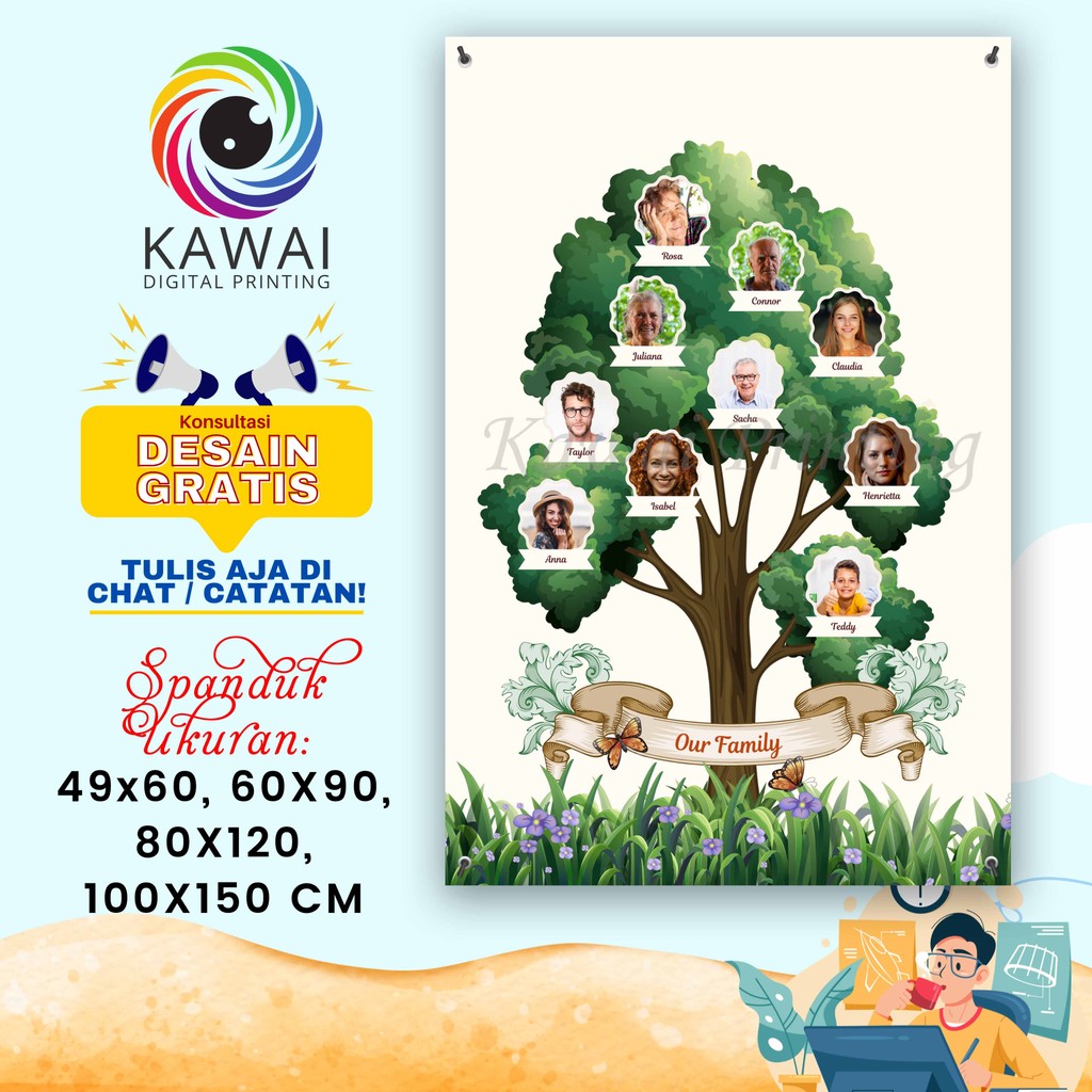 Jual SPANDUK / BANNER Pohon Literasi Pohon Cita-Cita pohon Family Taman ...