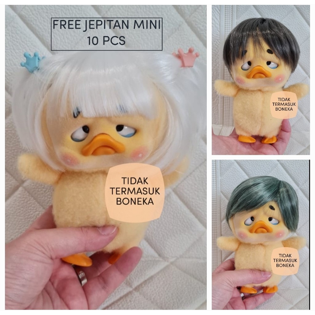 Jual READY WIG FOR LABUBU AND UPSET DUCK//WIG SILVER//AKSESORIES WIG ...
