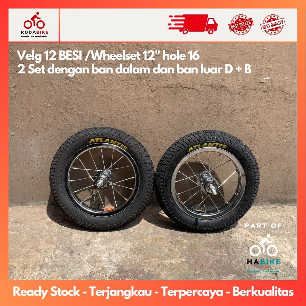 Jual Velg Besi Jadi 1 Set Dengan Ban Luar Dalam Ukuran 12 1/2 x 2 1/4 ...