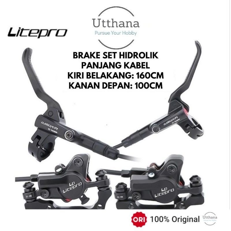 Jual Litepro Rem Hidrolik Sepeda Lipat MTB FullsetBrake Lever Kaliper ...