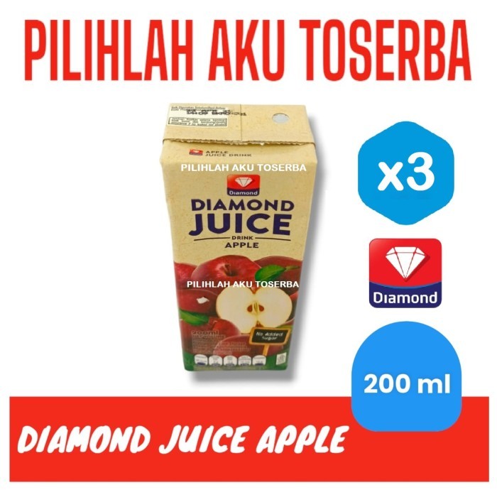 Jual DIAMOND JUICE APPLE Jus Apel 200 ml - ( HARGA 3 pcs ) | Shopee Indonesia