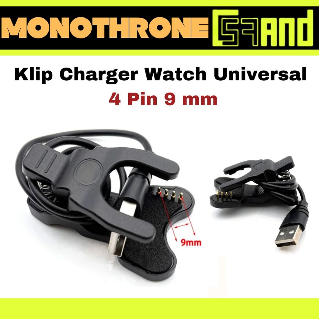 Jual Kabel Charger Jam Smartwatch Smart Watch Universal 4 Pin 9mm 4pin ...