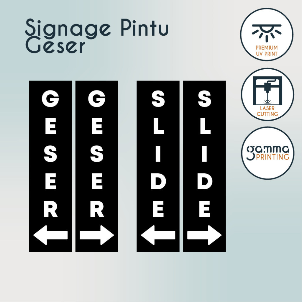 Jual Starjaya Signage Pintu Geser Acrylic / Sign Pintu Slide / Papan ...
