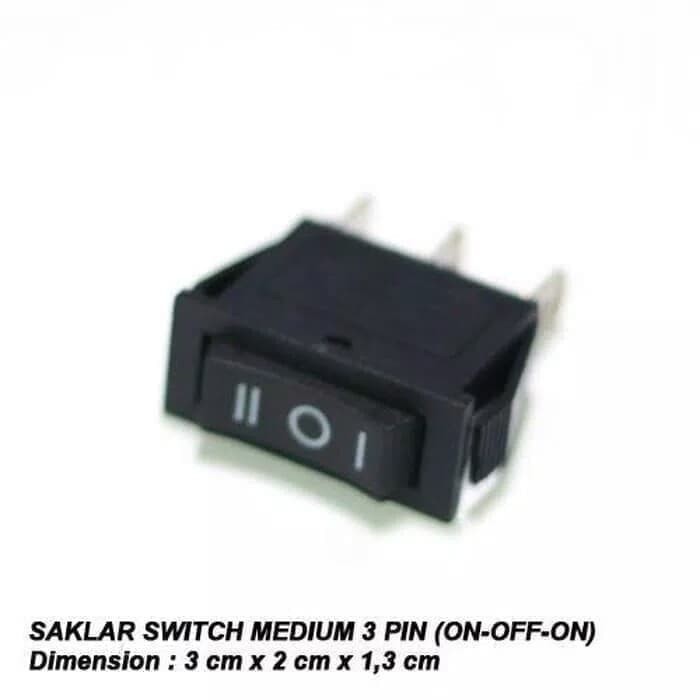Jual Saklar Switch "Hairdryer" Medium 3 Pin (ON-OFF-ON)//Saklar Switch ...