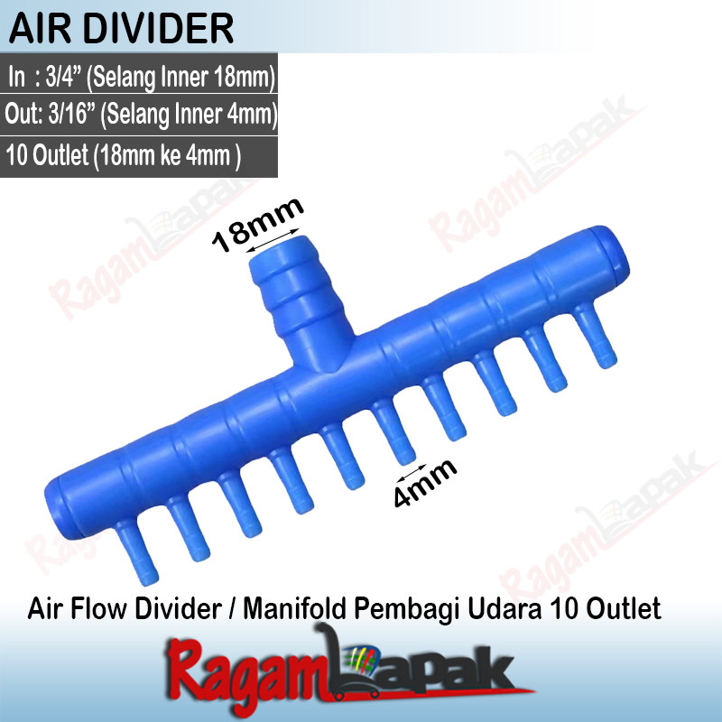 Jual Air Flow Divider / Manifold Pembagi Udara 10 Outlet 3/4" ke 3/16 ...