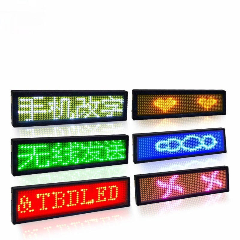 Jual Rechargeable Bluetooth Digital LED Badge DIY Programmable ...