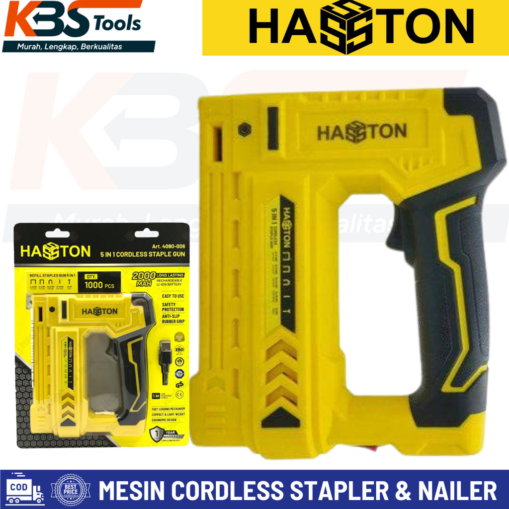Jual Mesin Cordless Stapler Nailer Hasston Staples Paku Tembak Baterai 5in1 | Shopee Indonesia