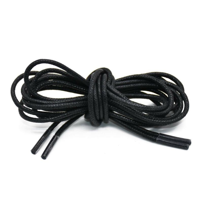 Jual TALI SEPATU LILIN BULAT HITAM PANJANG 80 CM 130 CM WAXED SHOE ...