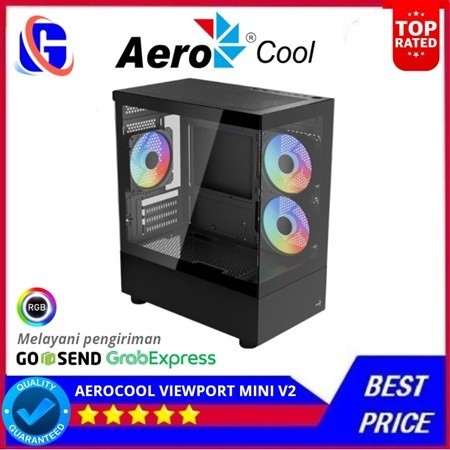 Jual Aerocool Gaming CPU Case Viewport Mini V2 - Tempered Glass Casing ...