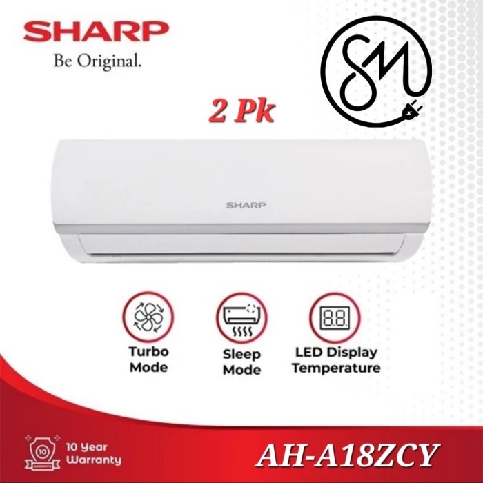 Jual AC Sharp 2 PK AH-A18ZCY 18ZCY Turbo Cool R32 | Shopee Indonesia