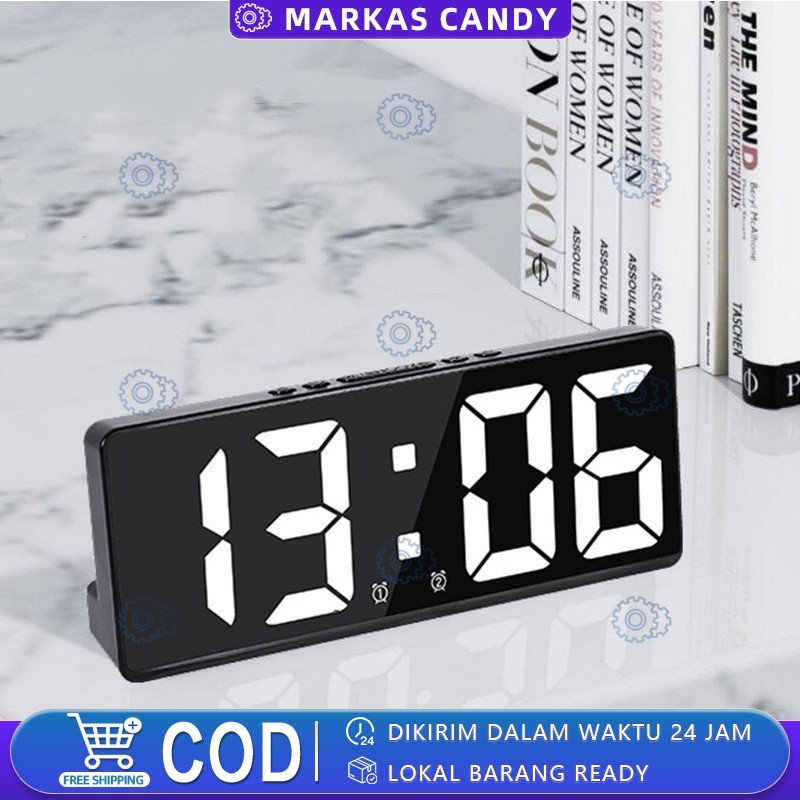 Jual Jam Meja Dinding Digital LED Clock Bentuk Angka Modern Minimalis ...