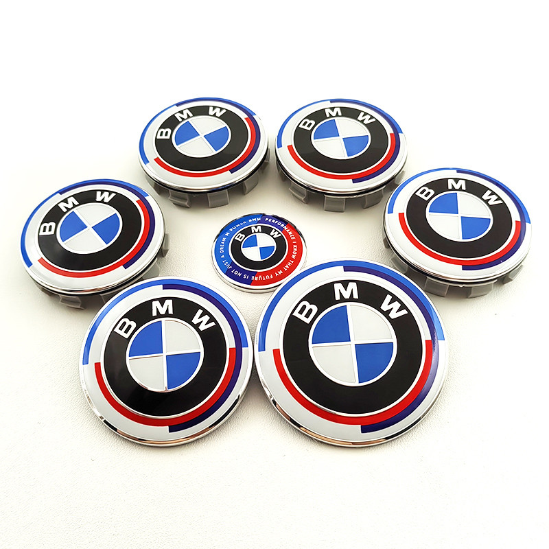 Jual 50th Anniversary 82mm BMW Car Front Bonnet Hood Emblem 74mm Rear ...