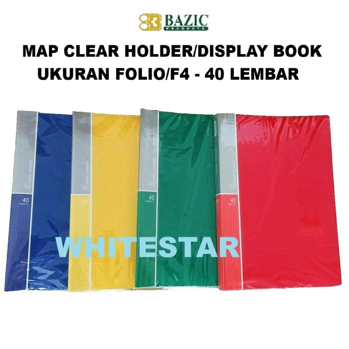 Jual map clear holder bazic 40 lembar ukuran folio / F4 document keeper ...