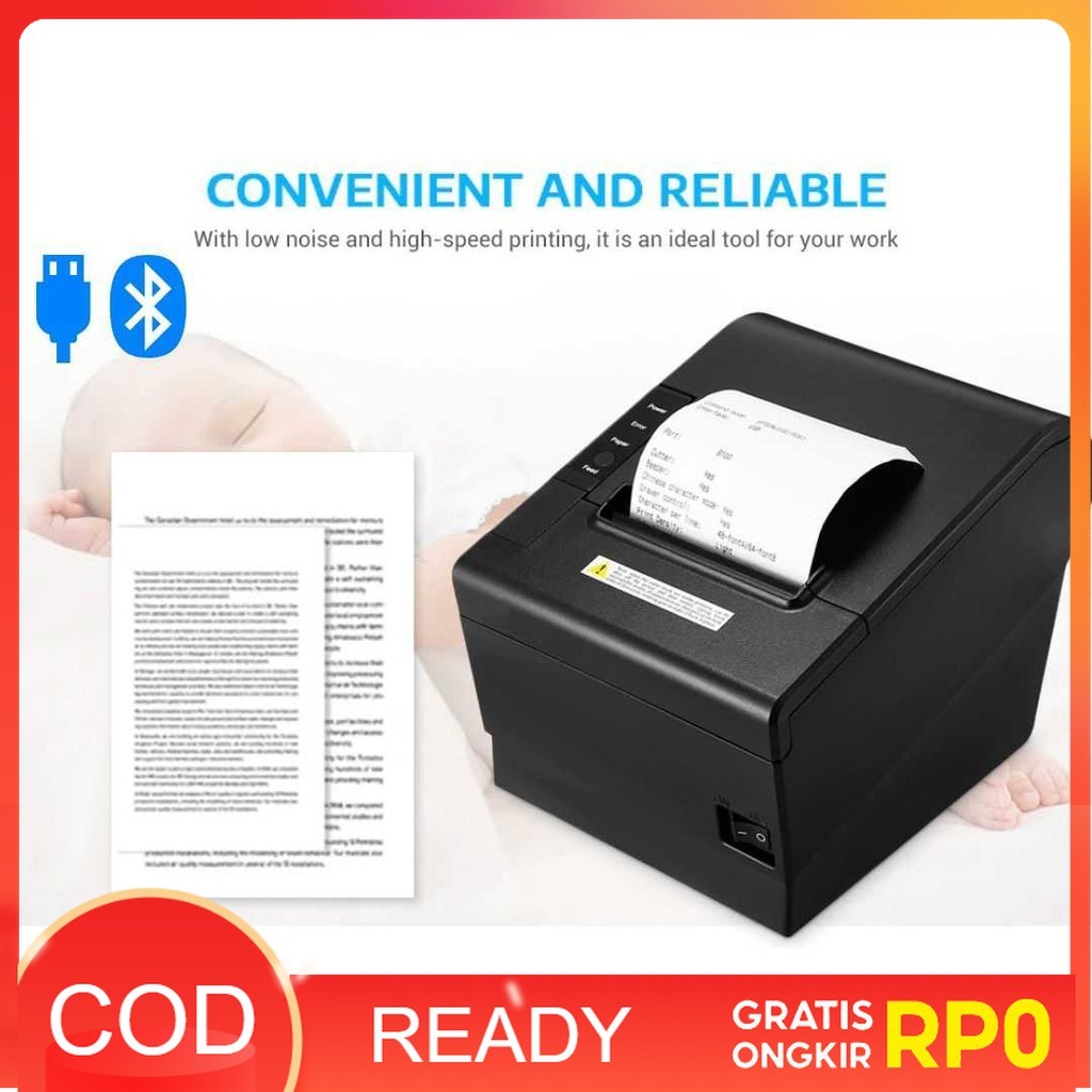 Jual GOOJPRT Printer Bluetooth Mini Thermal Printer POS with USB Port ...