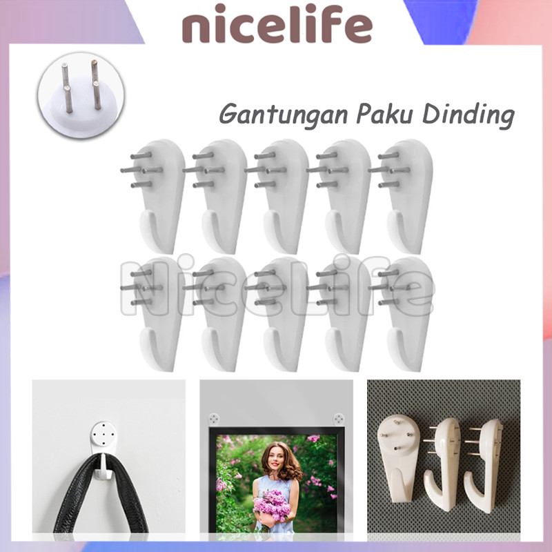 Jual Paku Dinding Tanpa Bor / Wall Hook Paku / Paku Gantungan Dinding ...